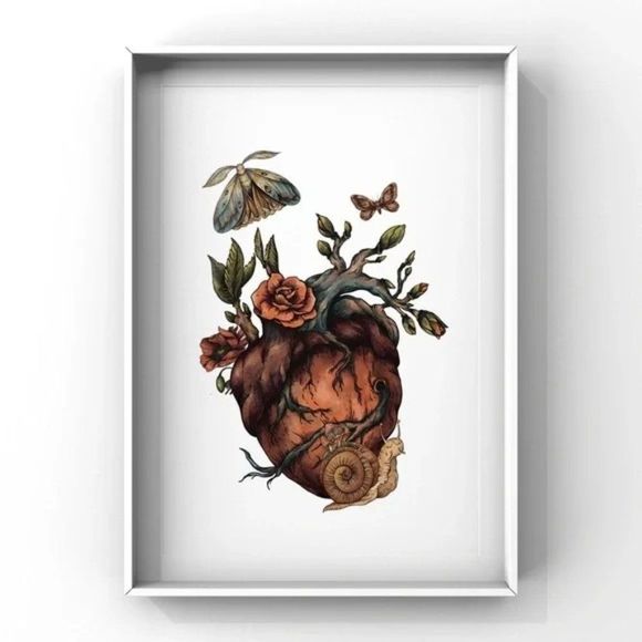 Triad Art & Design | Art | Vintage Cottagecore Heartwith Flowers ...